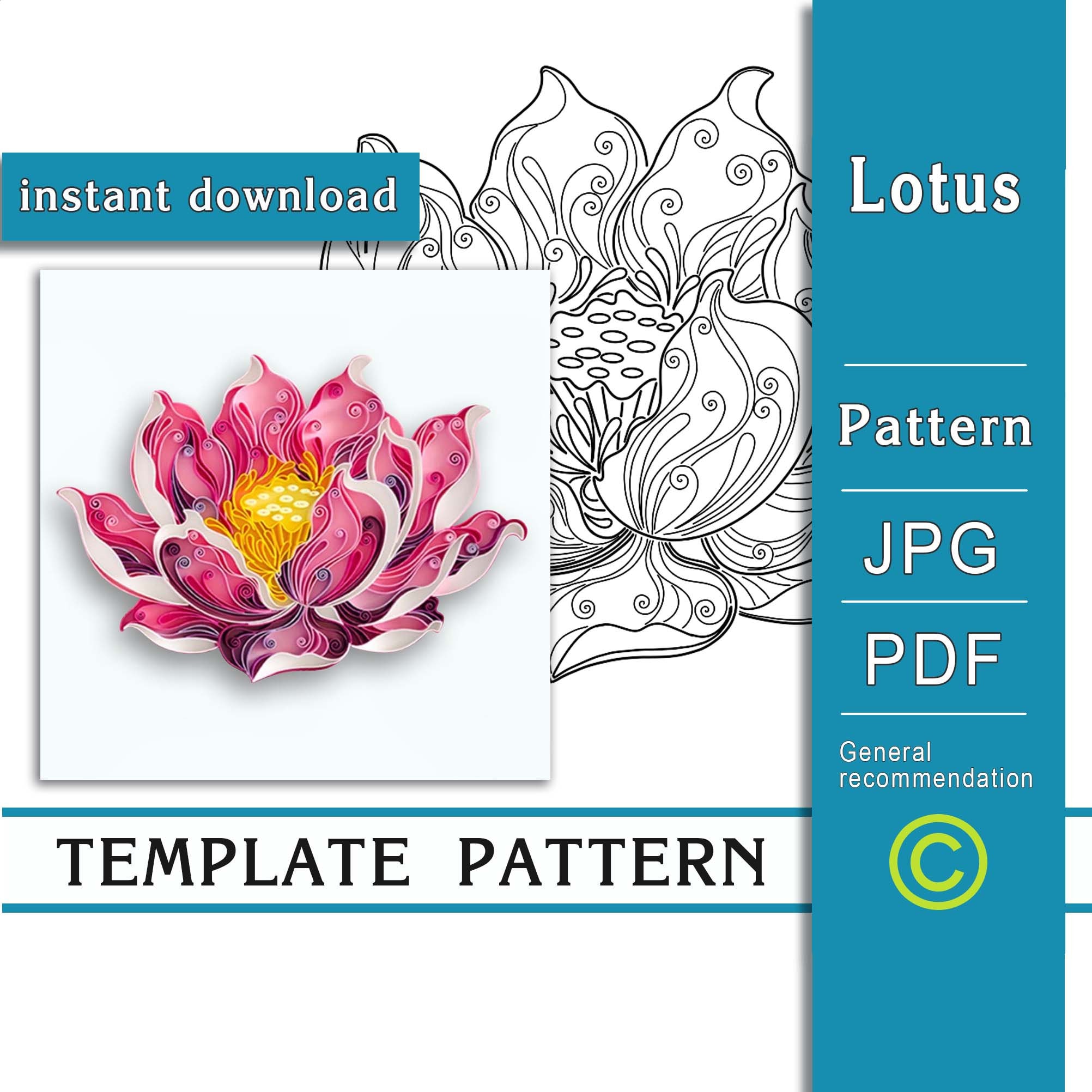 Stencil Lotus Flower Petal Pattern