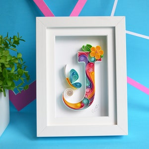 J Quilling wall paper art Letter J Paper art | Etsy