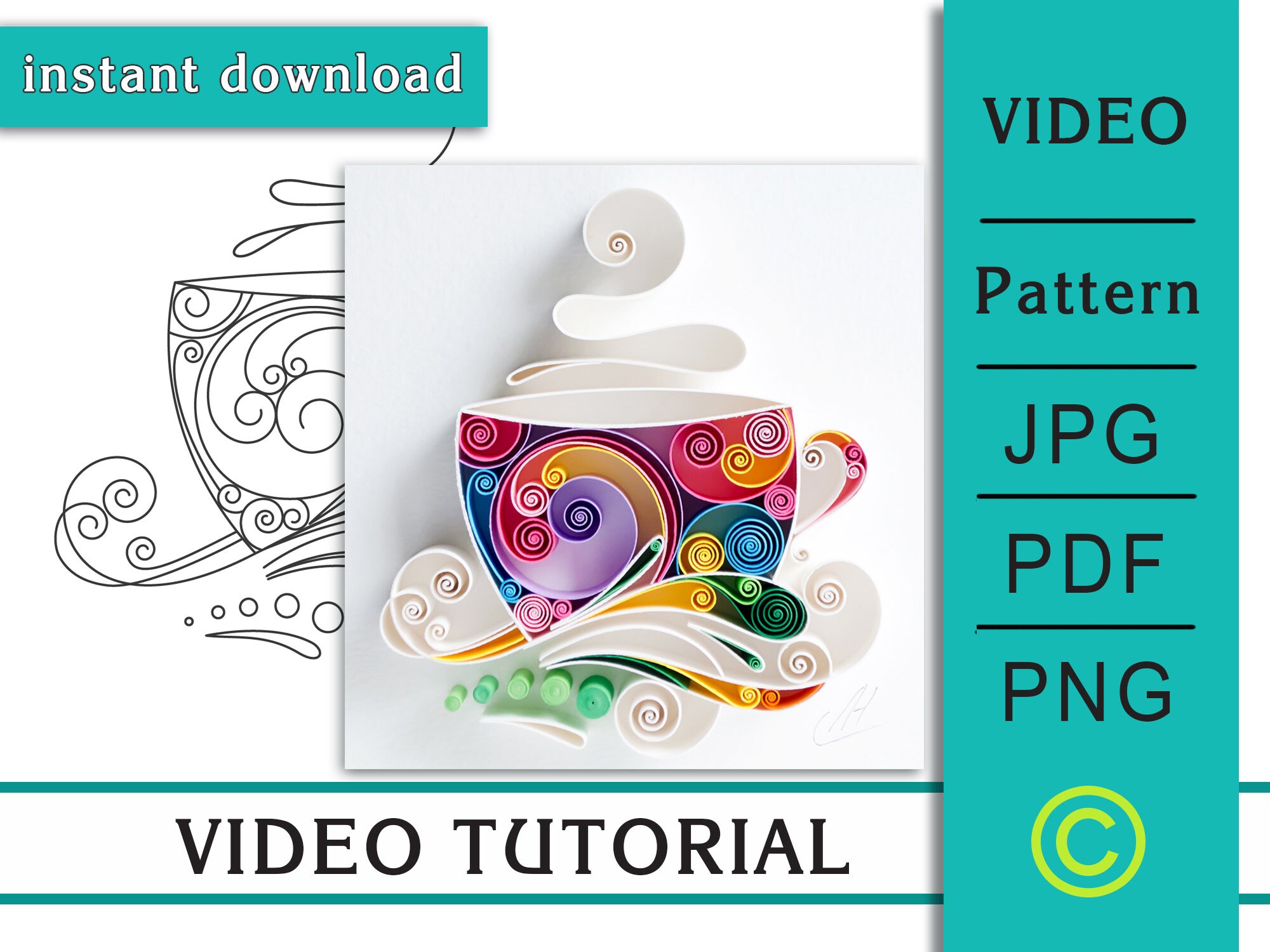 How to Make a Cup of Coffee / Quilling Paper Art / Video - Etsy