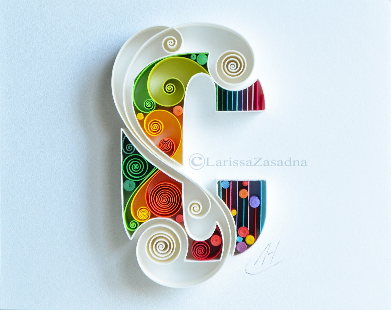 Letter C/quilling Wall Paper Art/custom/paper Art C | Etsy
