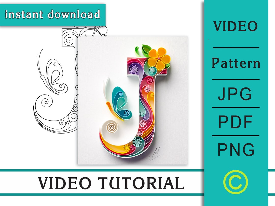 Letter J With a Butterfly, Video, Tutorial, How to Make, Pattern ...