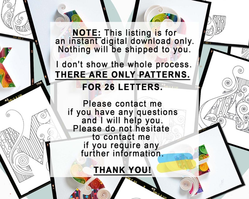 Quilling Alphabet / 26 Letters / Paper Art / Patterns / Templates ...