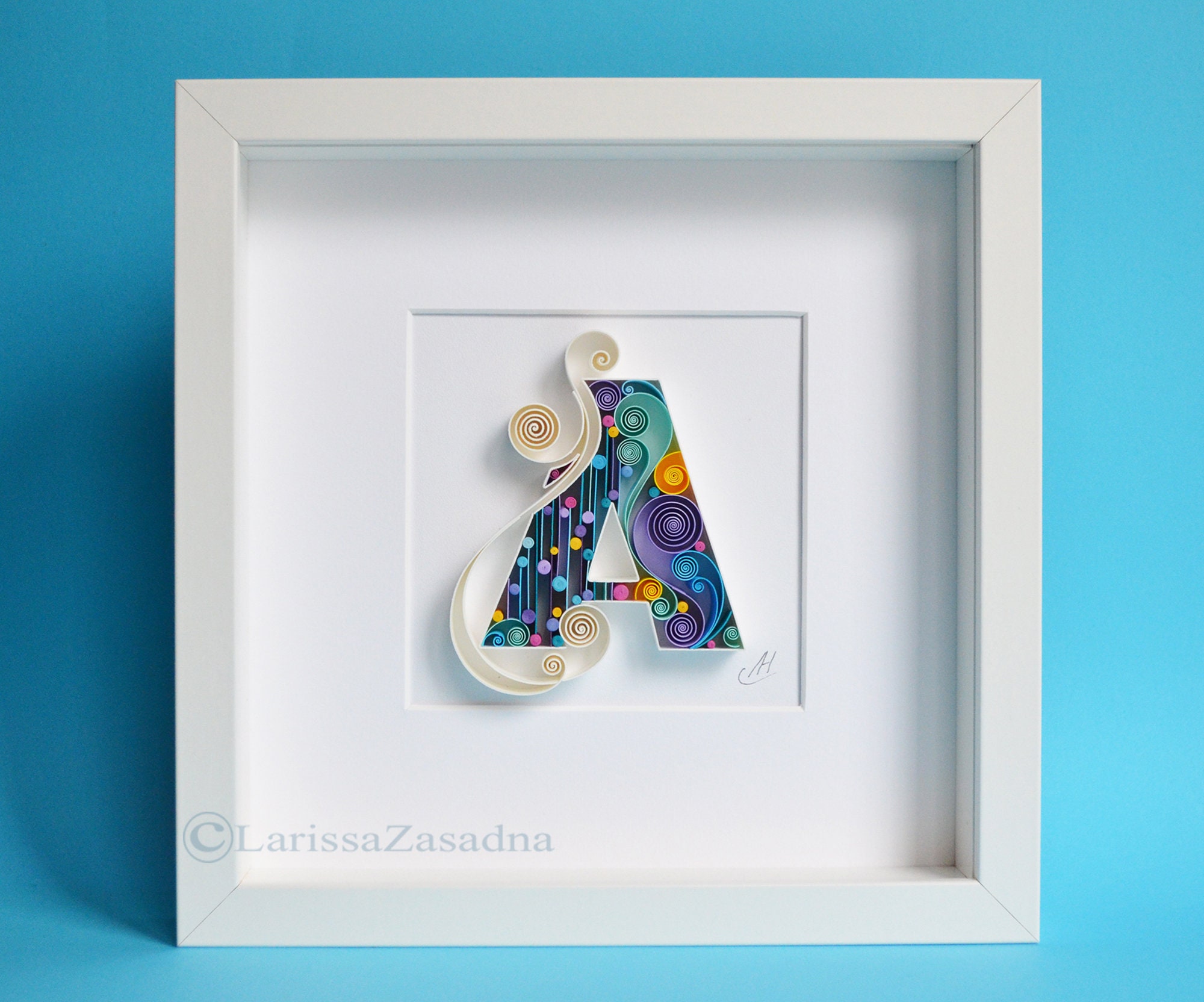 A - Quilling Wall Paper Art, Custom, Paper Art, Letter A, Monogram ...