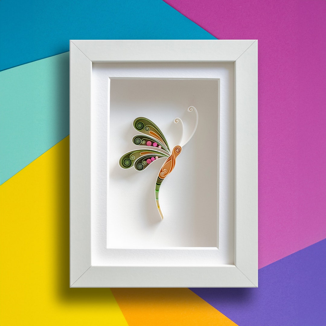 Framed Dragonfly: 3D Quilling Paper Art - Etsy
