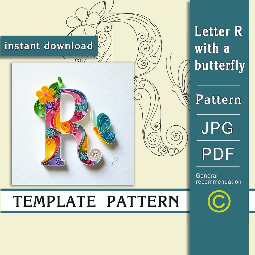R Butterfly/ Quilling Paper Art / ONLY Template / ONLY Pattern/ General ...