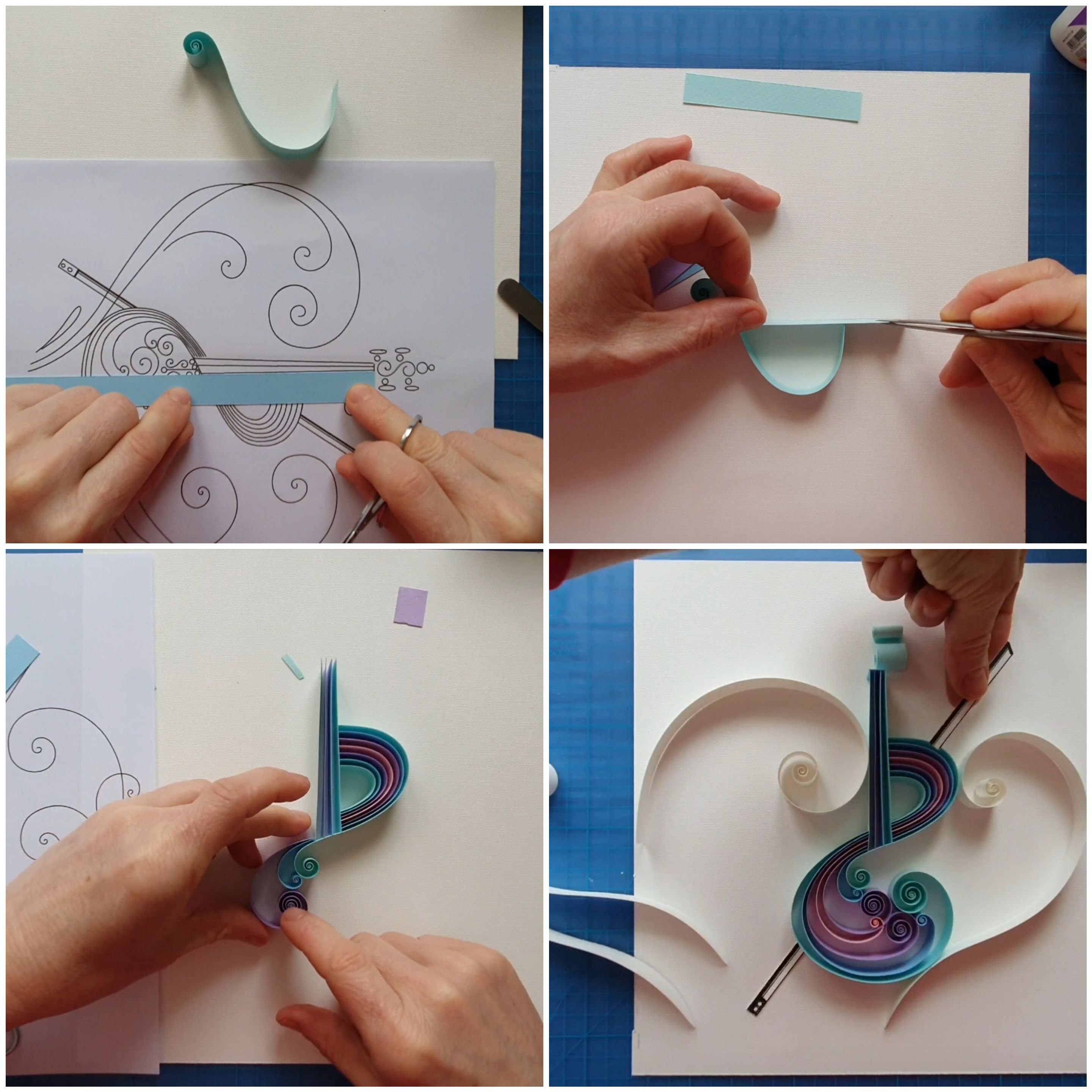 Violin How to Make Pattern Quilling Digital Tutorial Template | Etsy