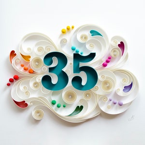 Custom Quilling Paper Art (your Anniversary, Your Color of Numbers ...
