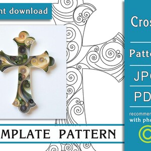 Cross /quilling Paper Art / ONLY Template / ONLY Pattern / - Etsy
