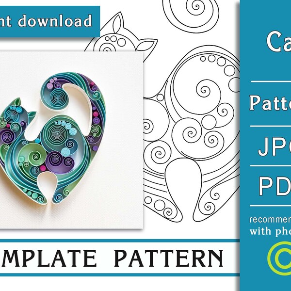 Paper Quilling Cat - Etsy