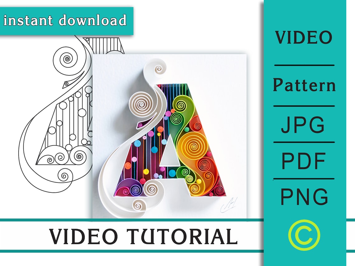 Letter A / Quilling Paper Art / Video Tutorial / How to Make A - Etsy
