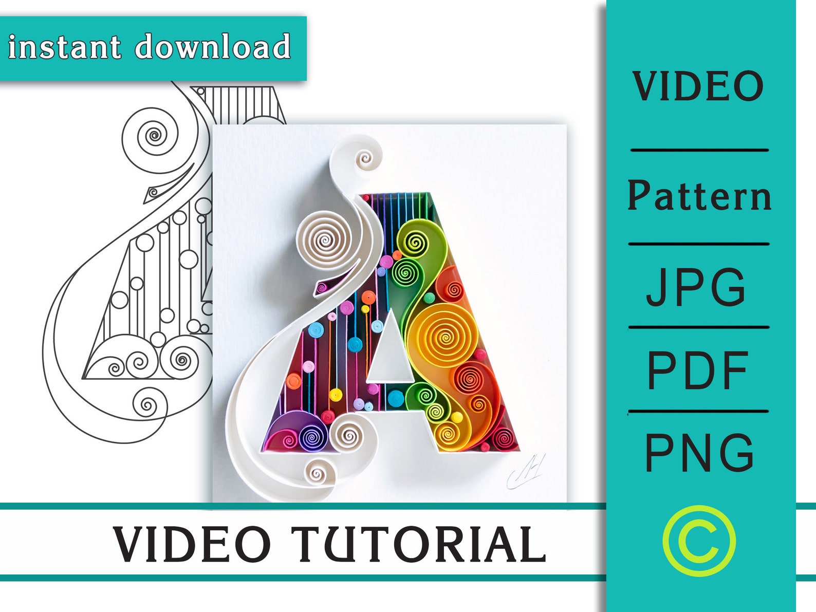 Letter A / Quilling Paper Art / Video Tutorial / How to Make A - Etsy