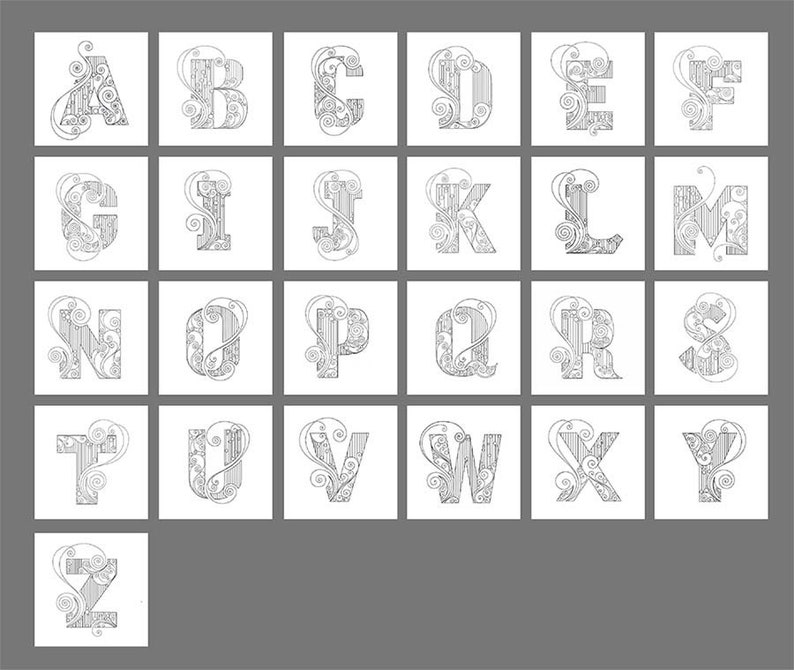 Quilling Alphabet / 26 Letters / Paper Art / Patterns / Templates ...