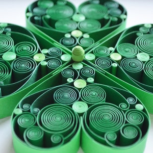 Clover, Good Luck, 4 Leaf Clover, Shamrock, 1st Anniversary, Birthday Gift, Paper Art, Quilling ...