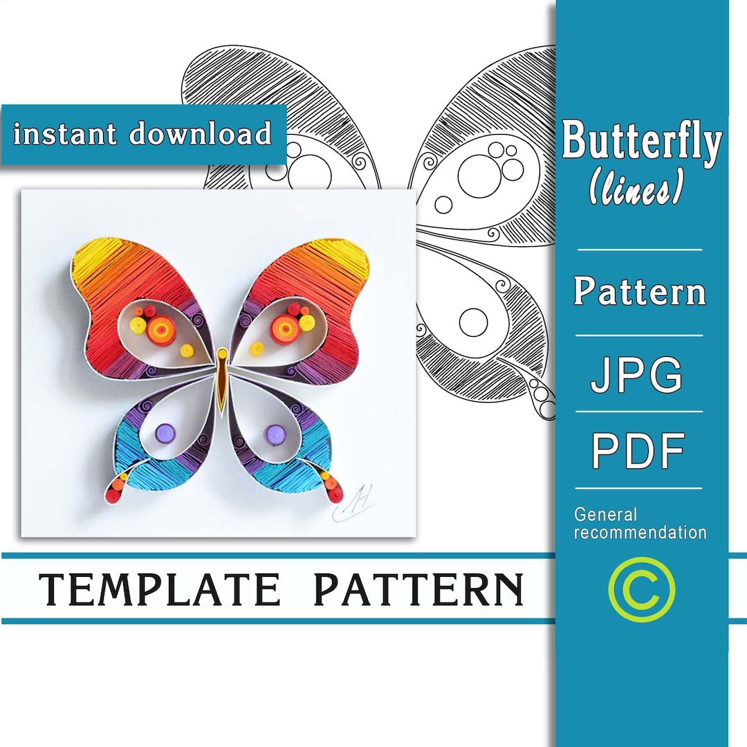 Butterfly / Quilling Paper Art/ ONLY Template / ONLY Pattern / General ...