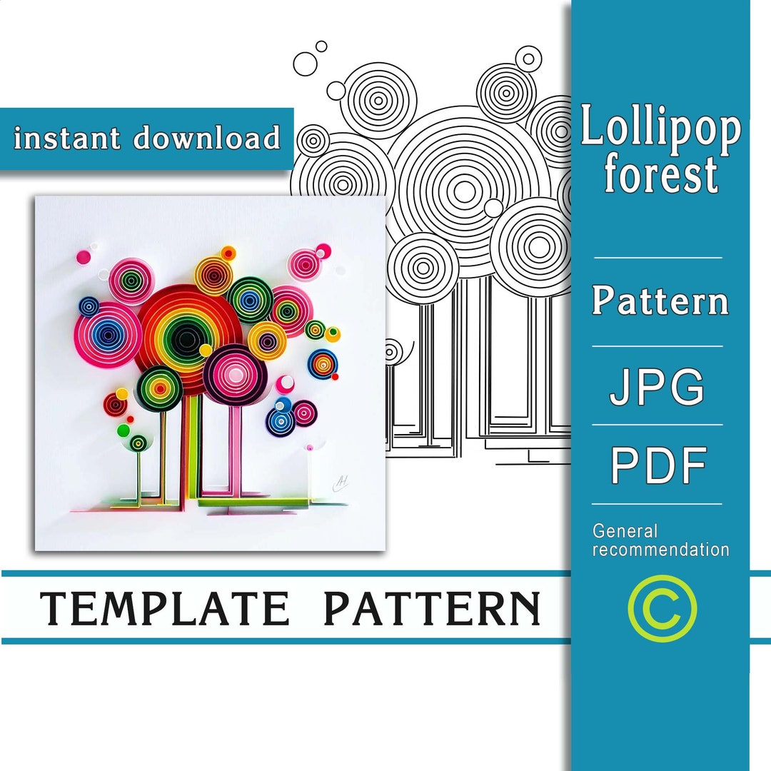 Lollipop Forest/ Quilling Paper Art/ ONLY Template/ ONLY Pattern ...