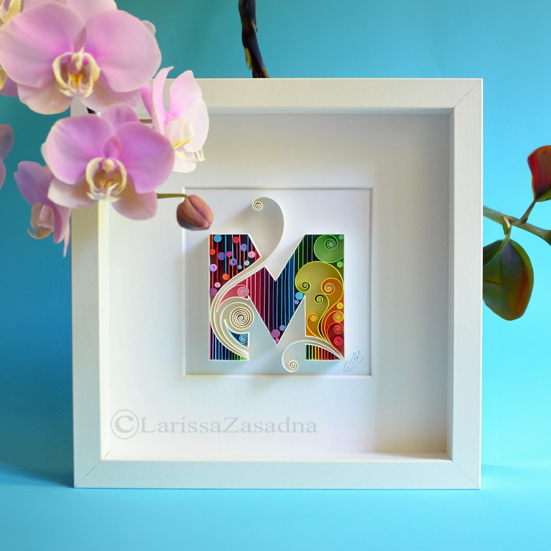 M - Quilled Wall Paper Art - Letter M - Quilling Paper Art ...