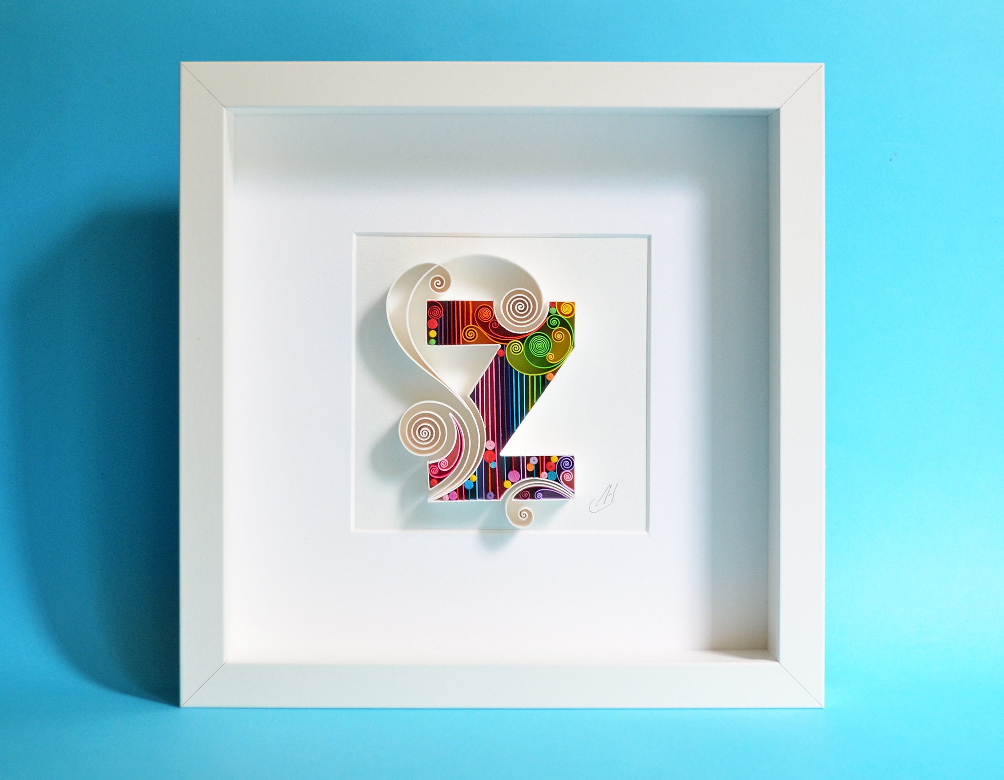 Letter Z Quilling Wall Paper Art Custom Monogram | Etsy