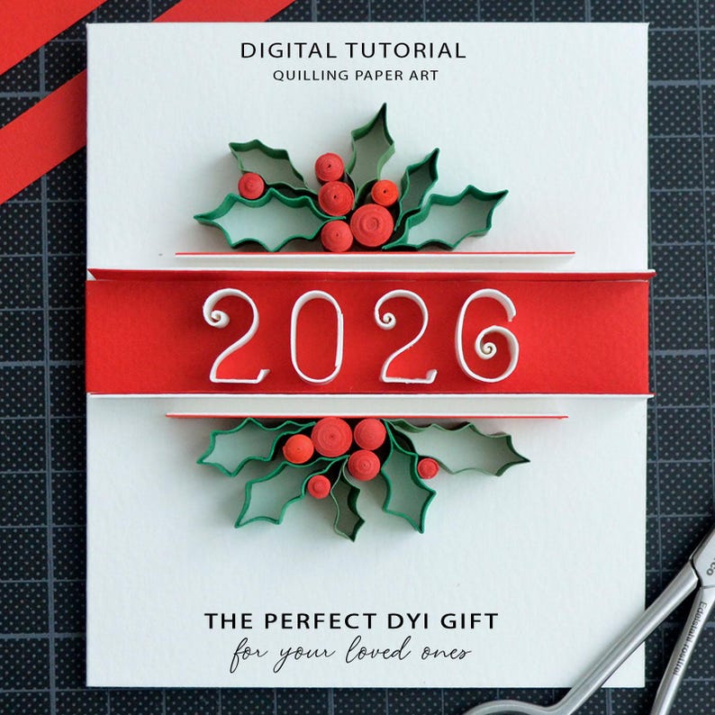 Quilling Christmas Card 2026 Template Tutorial: DIY Paper Craft ...