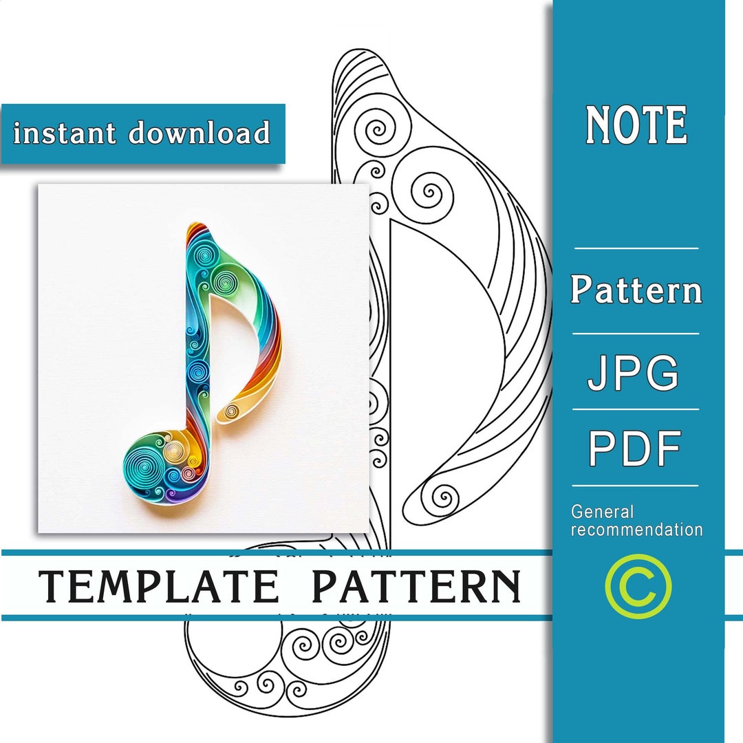 Note / Quilling Paper Art / ONLY Template / ONLY Pattern / General ...