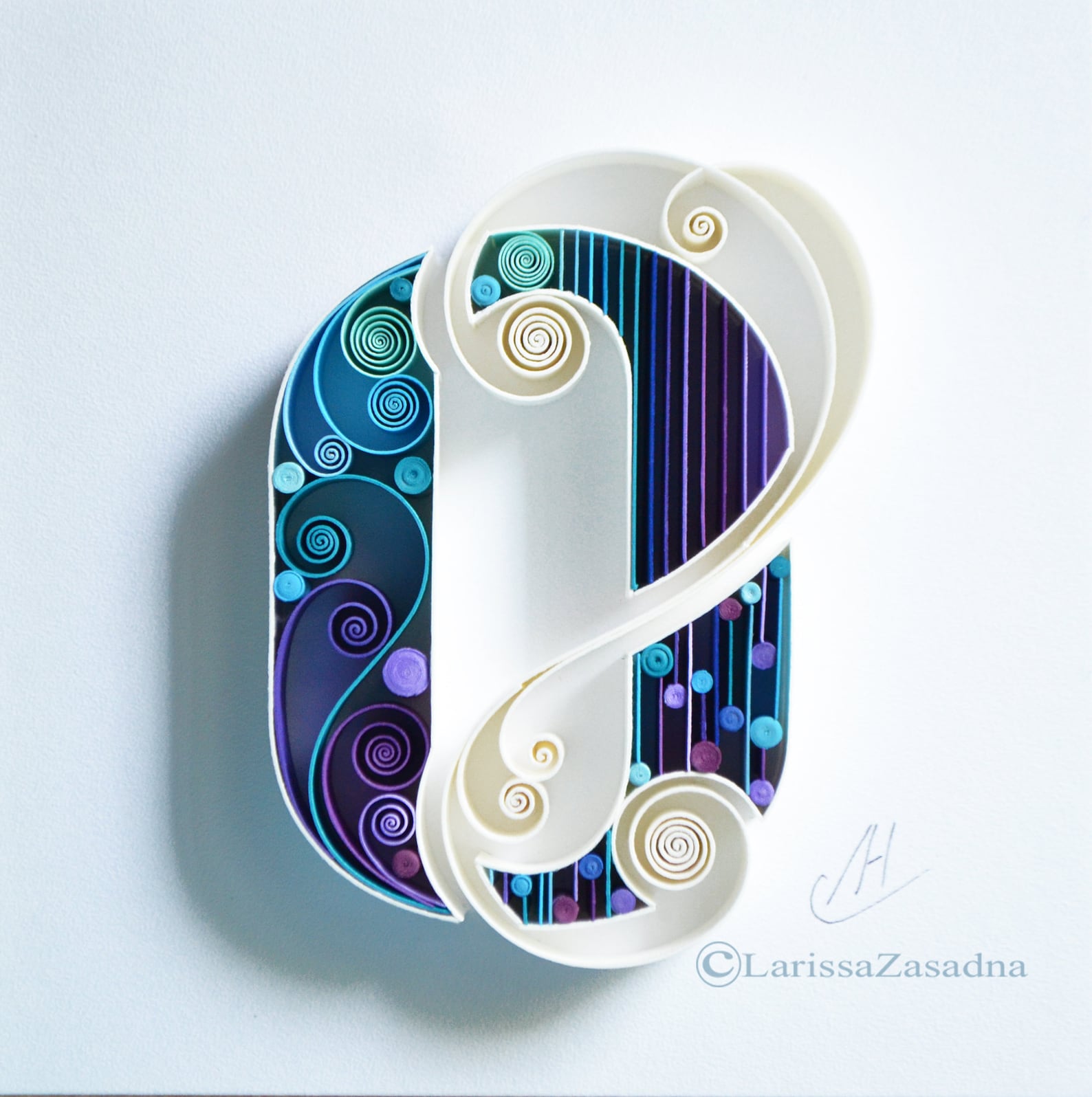 Letter O Quilling wall paper art Custom Framed Monogram | Etsy