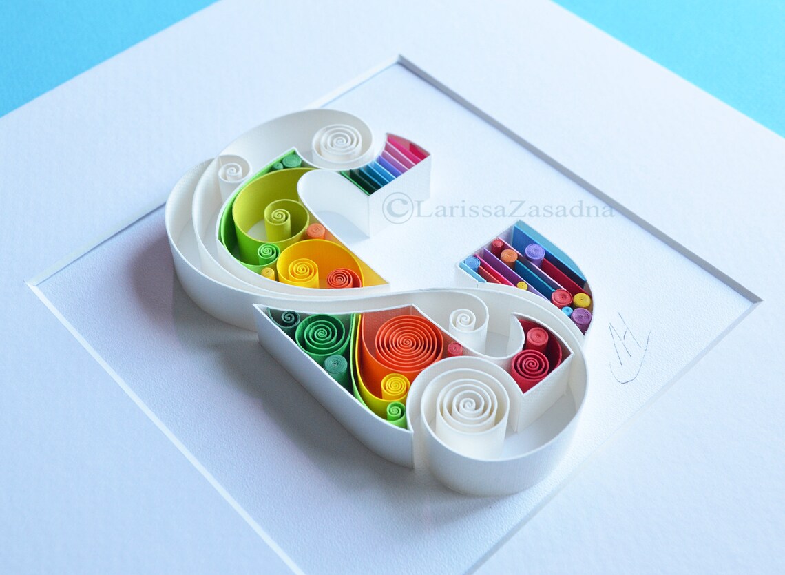 Letter C/quilling Wall Paper Art/custom/paper Art C | Etsy