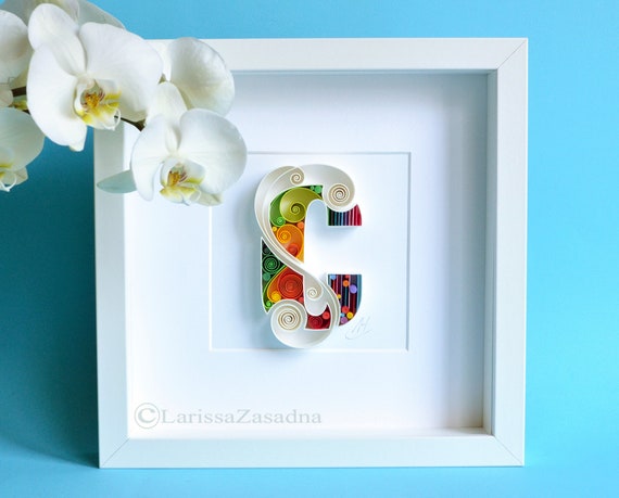 Letter C/quilling Wall Paper Art/custom/paper Art C | Etsy