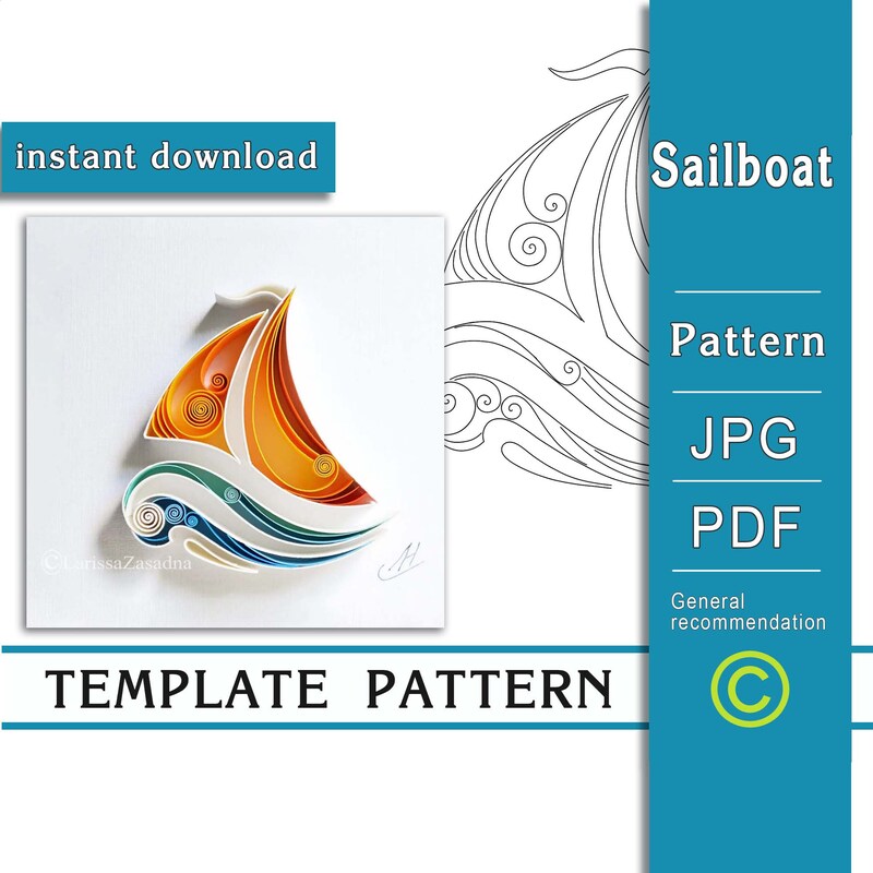 Ship Quilling Template - Etsy