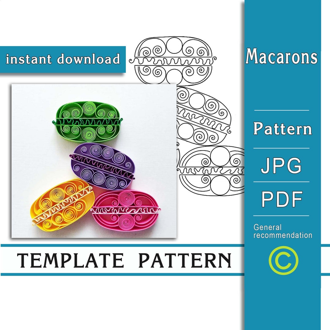 Macarons / Quilling Paper Art / ONLY Template / ONLY Pattern / General ...