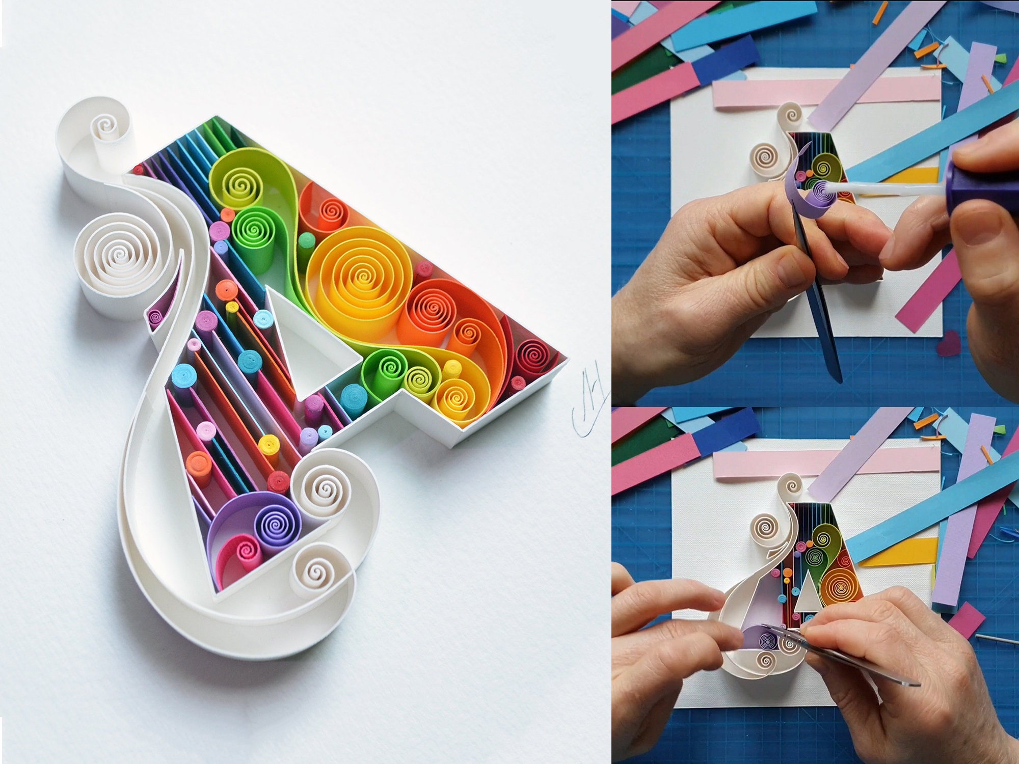 Letter A / Quilling Paper Art / Video / Tutorial / How to Make A ...
