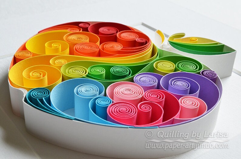 Quilling Paper Wall Art Apple Quilling Art Birthday Gift - Etsy