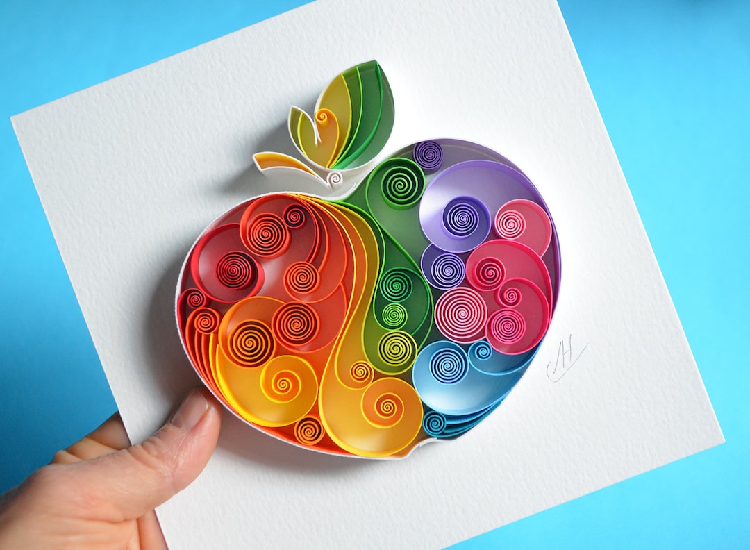 Apple - Quilling Paper Framed Wall Art - Etsy Canada