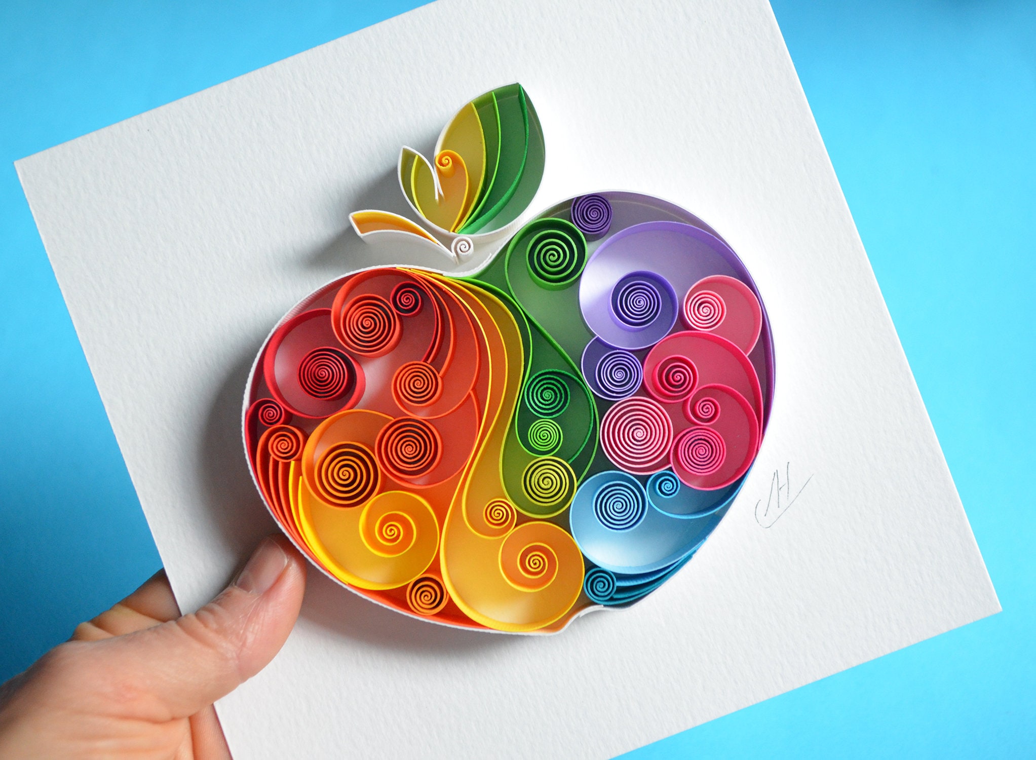 Quilling Paper Wall Art Apple Quilling Art Birthday Gift - Etsy