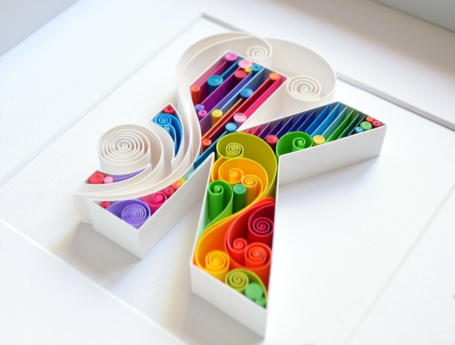 K Quilling wall paper art Letter K Personalised Custom | Etsy