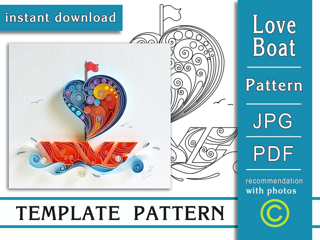 Sailboat / Quilling Paper Art / ONLY Template / ONLY Pattern / - Etsy