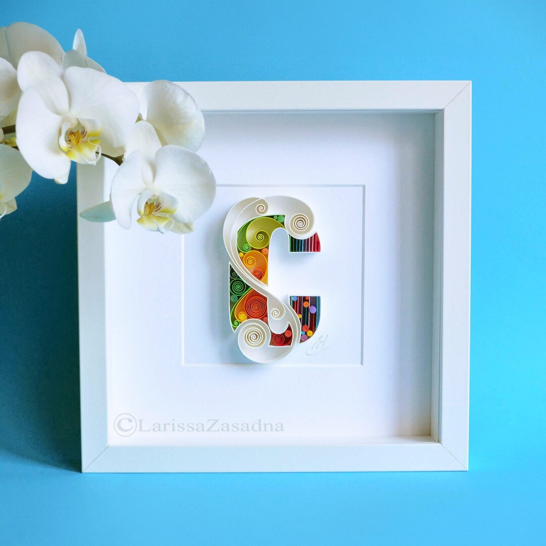 Letter C/quilling Wall Paper Art/custom/paper Art, C, Monogram, Framed ...
