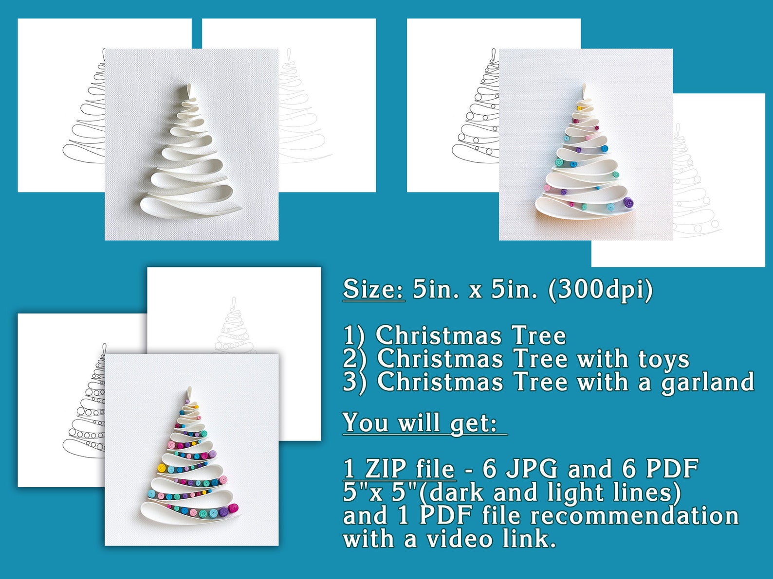 Christmas Tree How to Make / Template / Pattern / Quilling / - Etsy