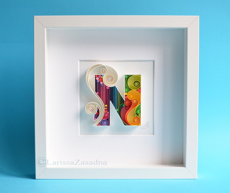 M Quilled Wall Paper Art Letter M Quilling Paper Art - Etsy