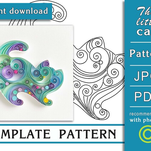 Quilled Cat / Quilling Paper Art / ONLY Pattern / ONLY - Etsy