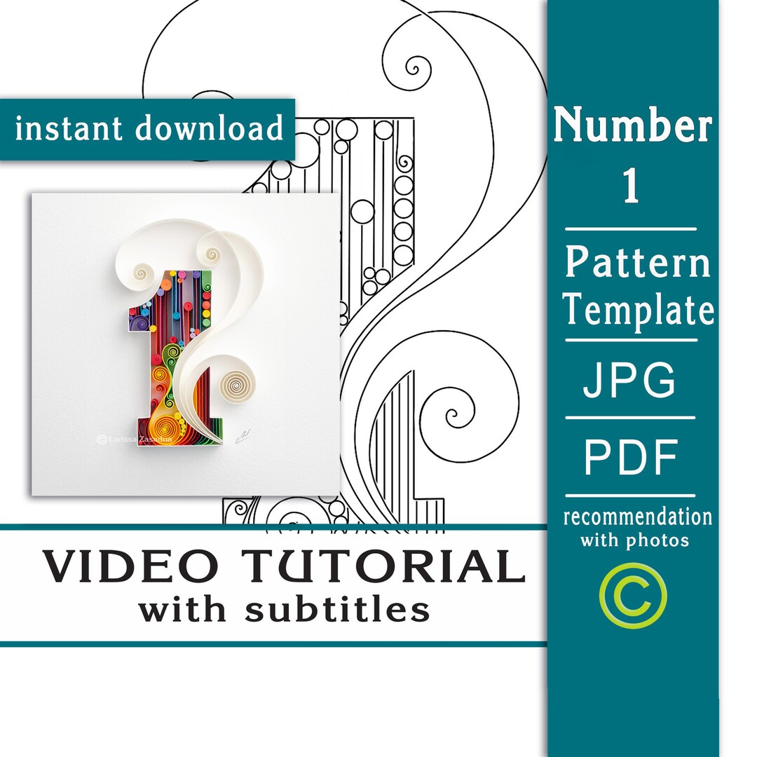 Video Tutorial / Number 1 / Quilling Paper Art / Tutorial With a Video ...