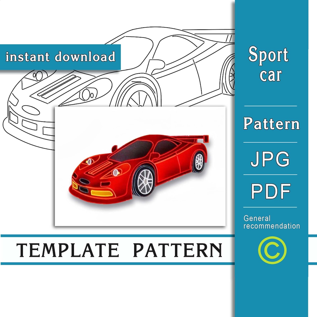 Quilled Sport Car / Quilling Paper Art / ONLY Template / ONLY Pattern ...