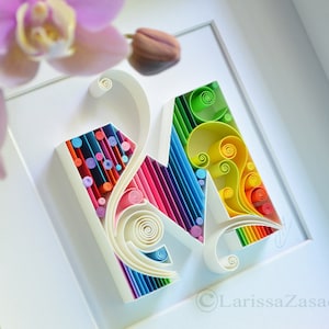 M - Quilled Wall Paper Art - Letter M - Quilling Paper Art ...