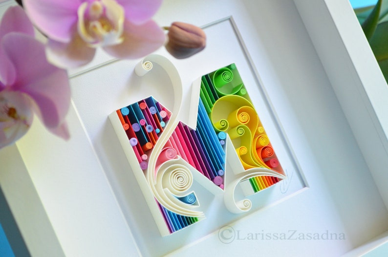 M Quilled Wall Paper Art Letter M Quilling Paper Art - Etsy