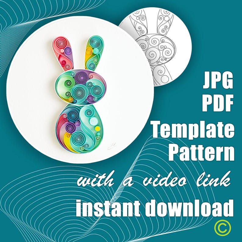 Bunny Quilling Template With Step-by-step Video Tutorial – DIY Easter ...