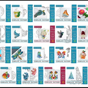 Set 19 Templates / Quilling Paper Art / ONLY 19 Templates / ONLY 19 ...
