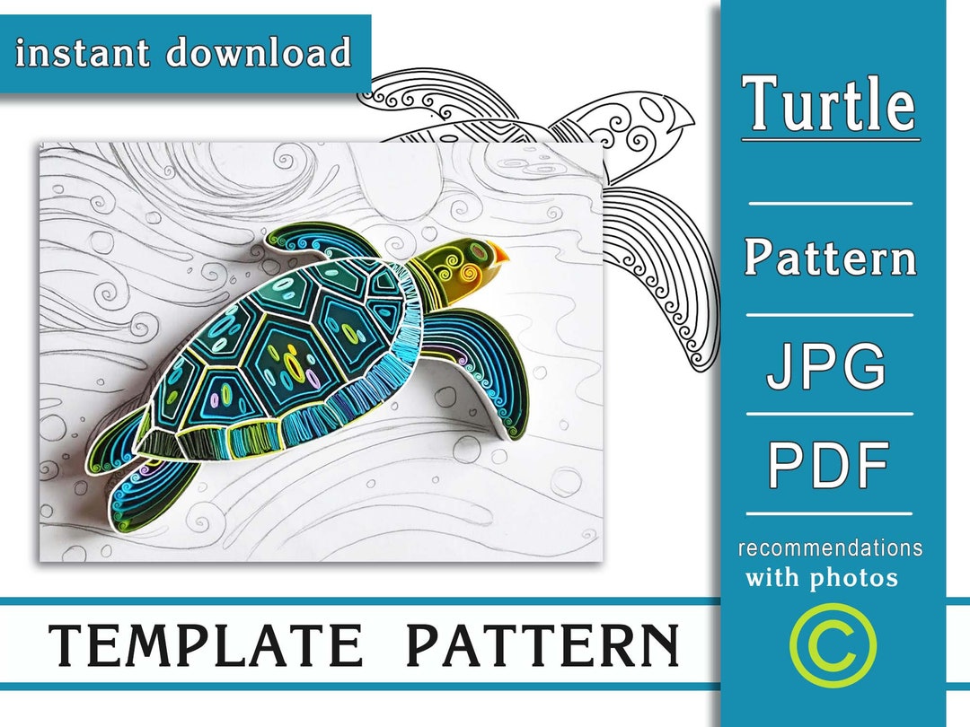 Turtle / Quilling Paper Art / ONLY Template / ONLY Pattern / - Etsy