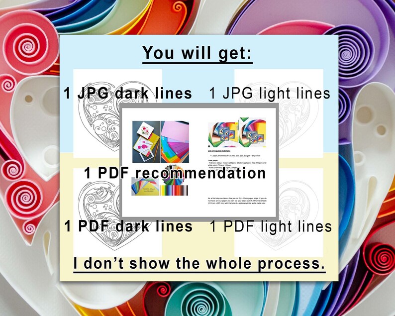 50 / Quilling Paper Art / ONLY Template / ONLY Pattern / - Etsy