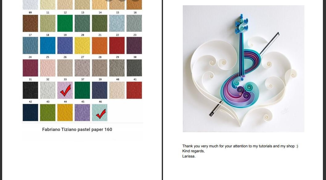 Violin How to Make Pattern Quilling Digital Tutorial Template | Etsy