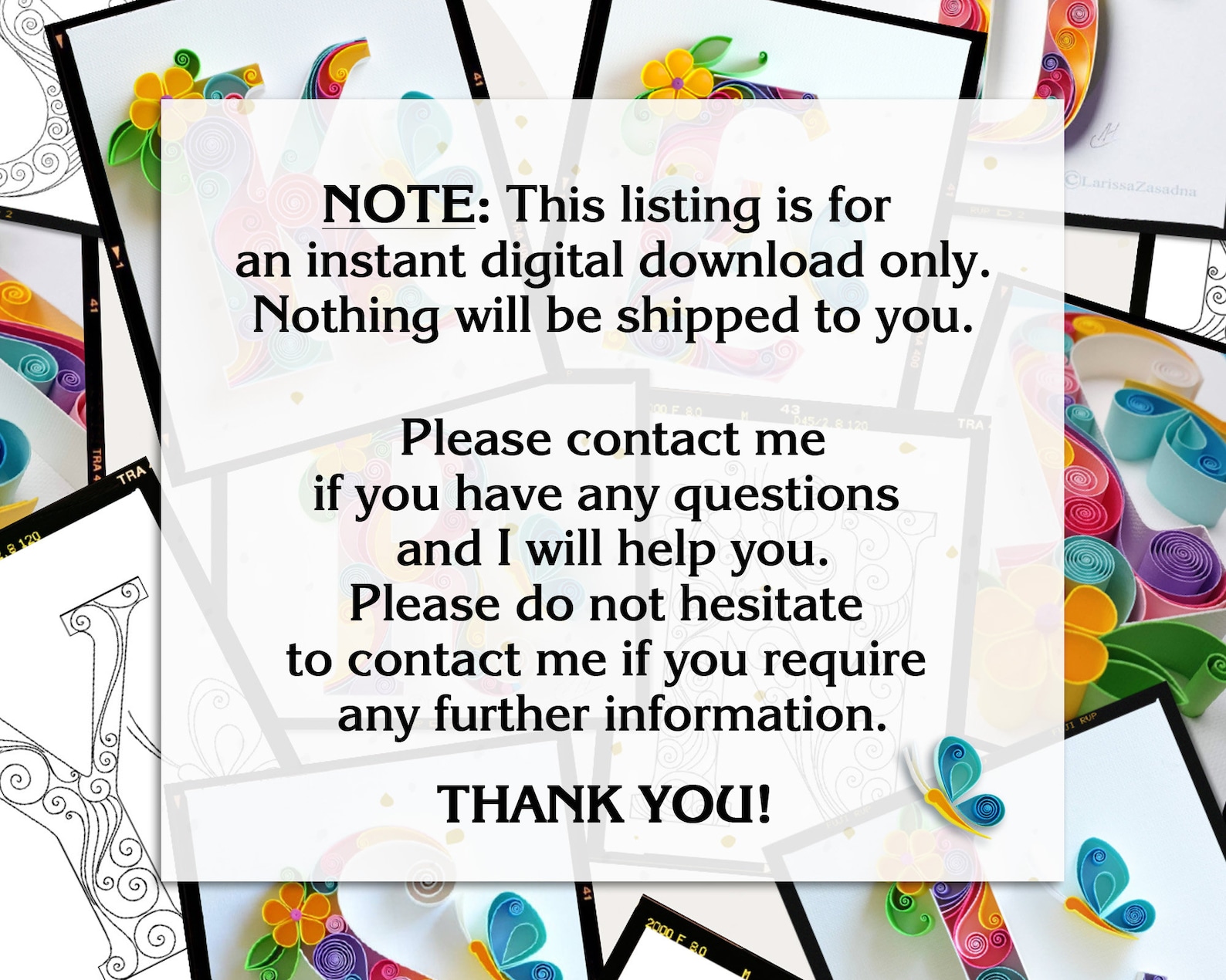 Quilling Flower Card Template – DIY Tutorial Paper Craft (PDF Pattern ...