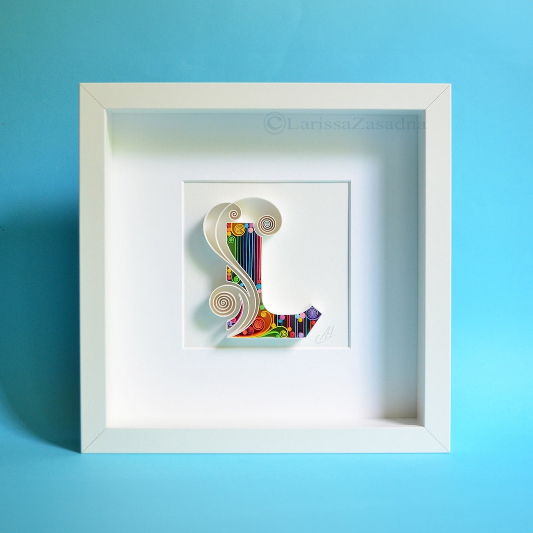 Letter L/quilling Wall Paper Art/custom/paper Art, L, Monogram, Framed ...