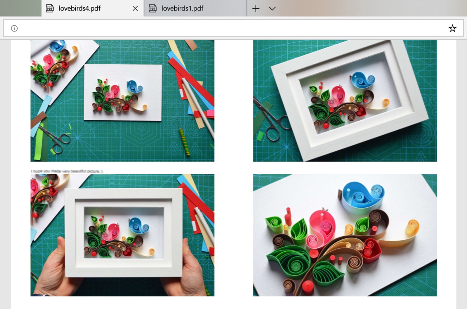Love Birds Tutorial With Photos Quilling Paper Art Etsy